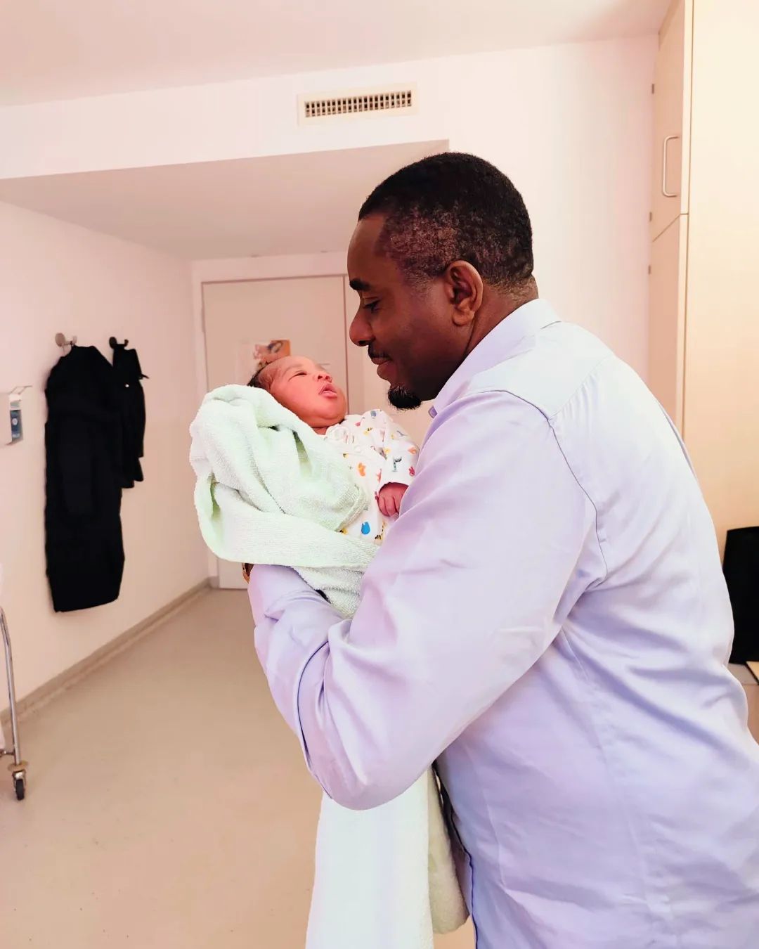 Emeka Ike welcomes baby girl with South African wife